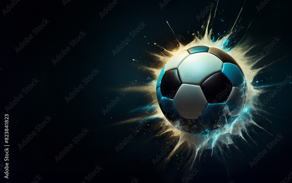 soccer ball explosion, soccer concept, photo realistic illustration ...