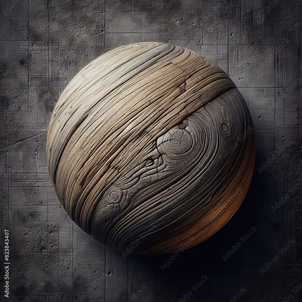 Unique sphere showcasing seamless integration of wood and concrete ...