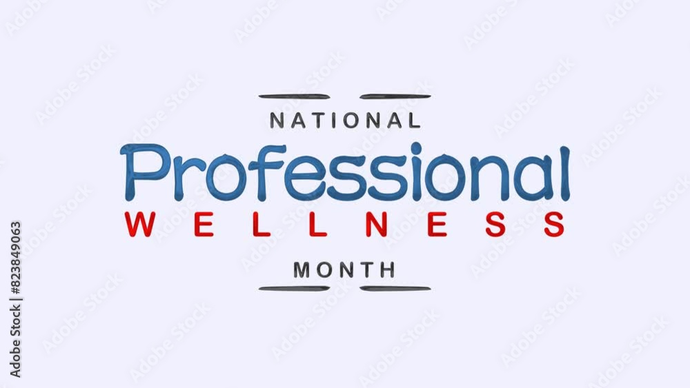 National Professional Wellness Month Text Animation. Great for National ...