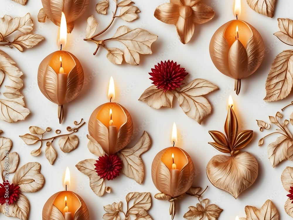 Festival of lights, candle decorative element in white background ...