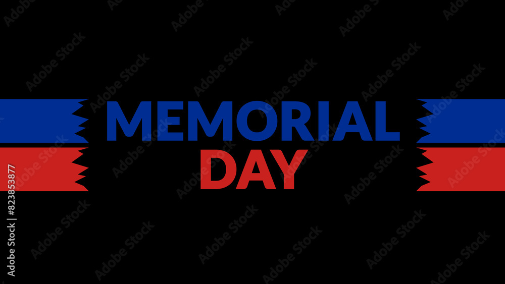 Memorial Day text on Black background with side lines, Memorial Day ...