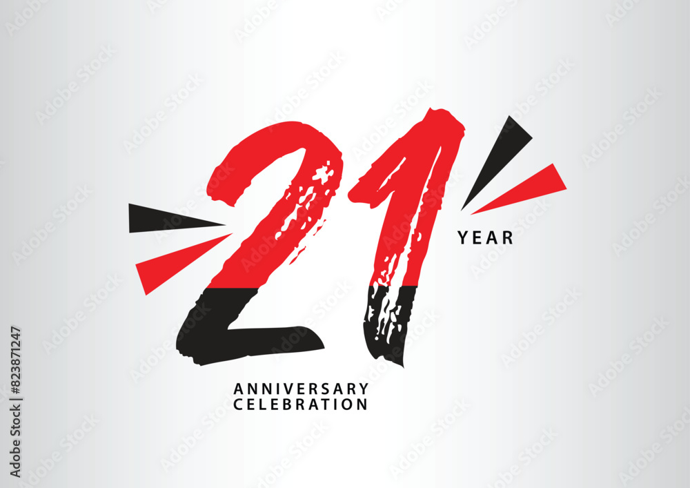 21 year anniversary celebration logotype vector, 21 number design, 21th ...