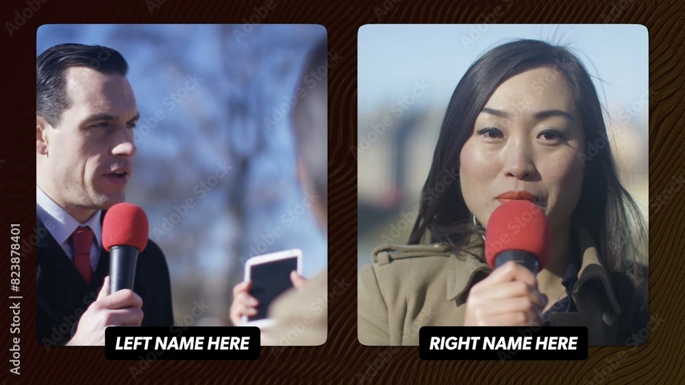 Interview News Reporter Live Television Screens Stock Template | Adobe ...