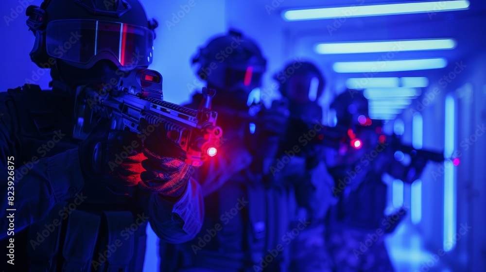Holographic police officers work to diffuse a tense hostage situation ...