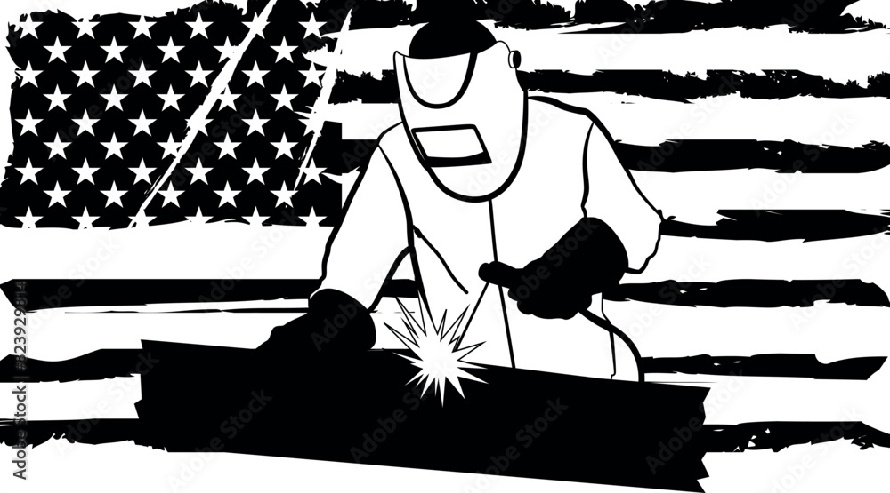 American Welder SVG Cut File for Cricut and Silhouette, EPS Vector, DXF ...