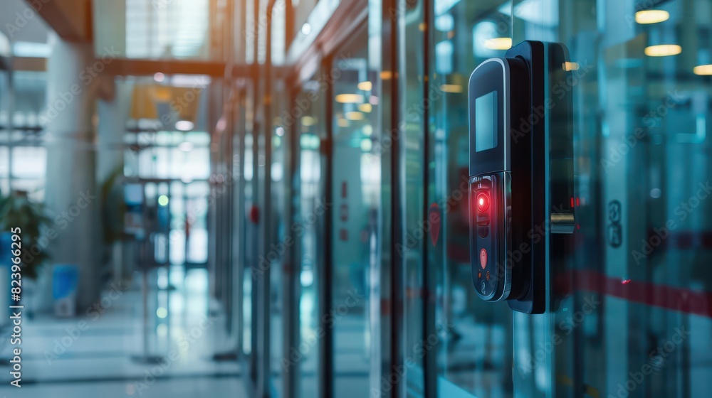 finger print scan access control on wall of entrance door office Stock ...