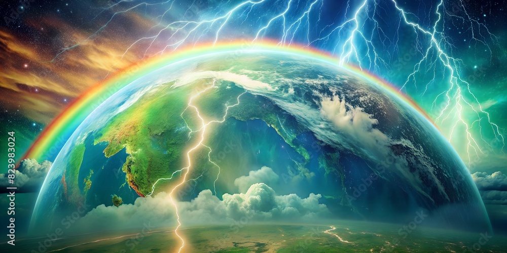 planet earth and rainbow Earth Day, earth in macro photography earth wallpaper, background ...