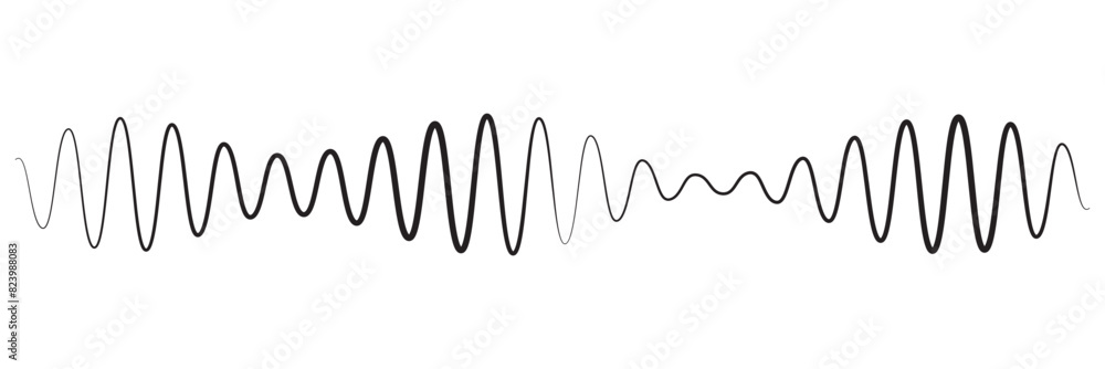 Radio Wave icon. Monochrome simple sound wave on transparent background ...