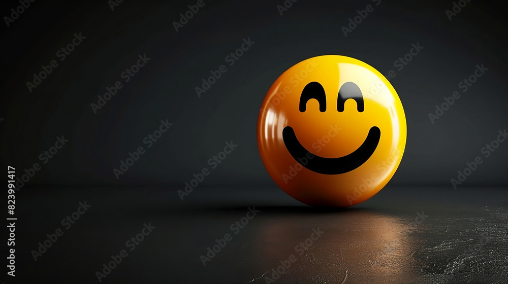 symbole 3D sourire émotion, Émoticône illustration jaune et coloré IA ...