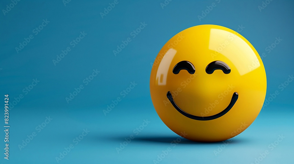 symbole 3D sourire émotion, Émoticône illustration jaune et coloré IA ...