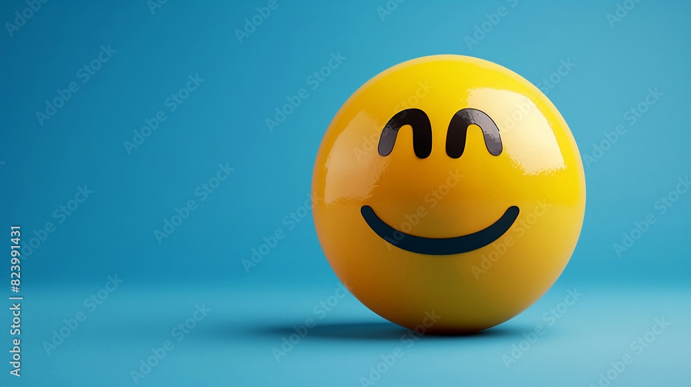 symbole 3D sourire émotion, Émoticône illustration jaune et coloré IA ...