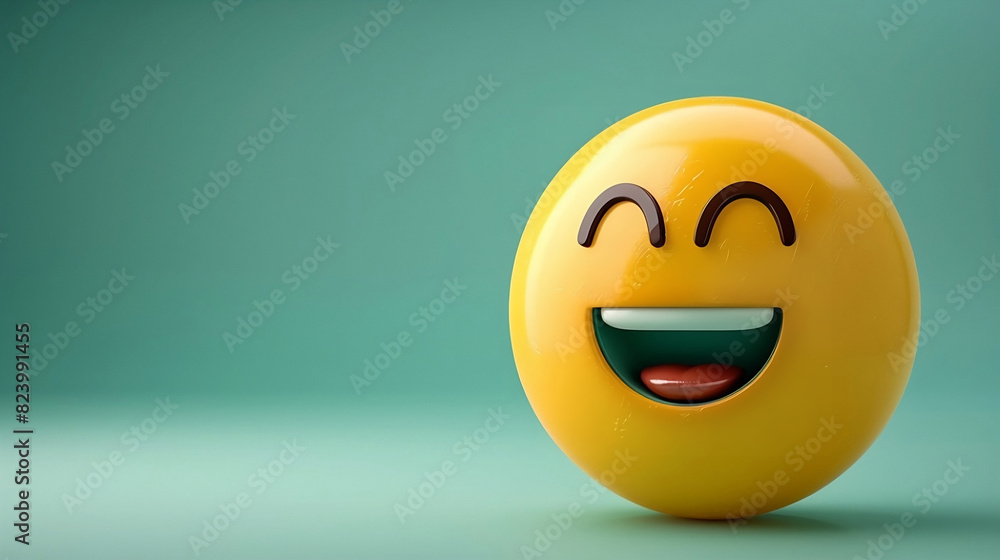 symbole 3D sourire émotion, Émoticône illustration jaune et coloré IA ...