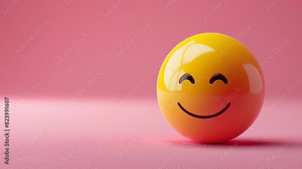 symbole 3D sourire émotion, Émoticône illustration jaune et coloré IA ...