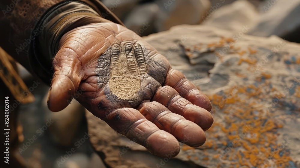Describe a guided tour of a rock art site, with a guide explaining the ...