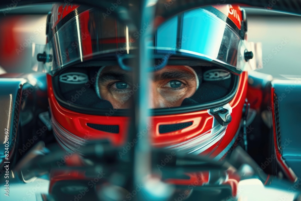 The picture of the formula one or f1 racer wearing the helmet for ...