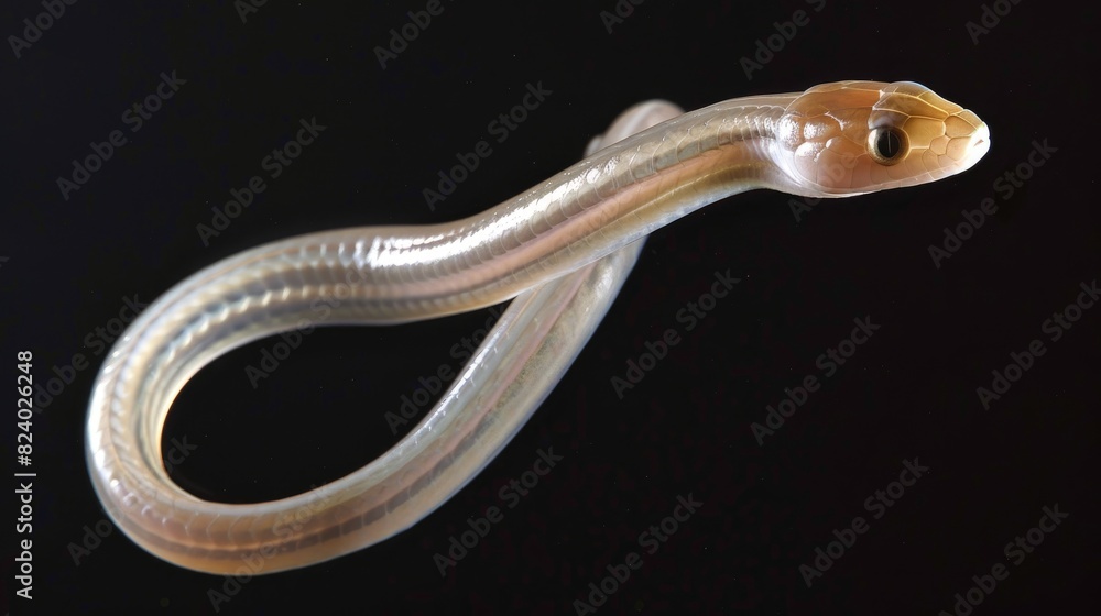 The body is slim and resembles a snake with a small head broad neck ...