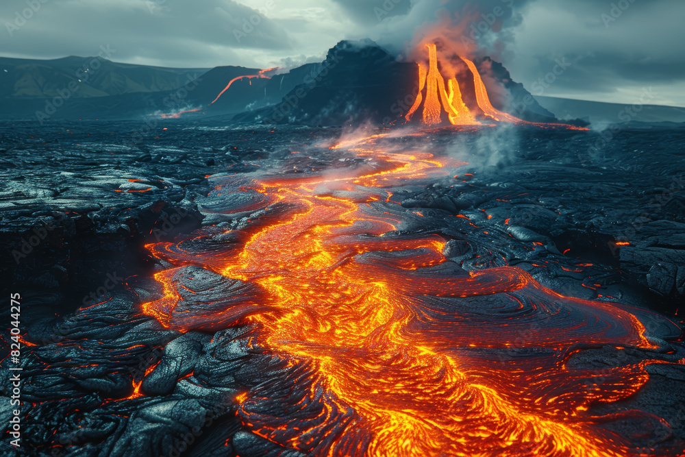 The otherworldly splendor of a volcanic landscape, where rivers of ...