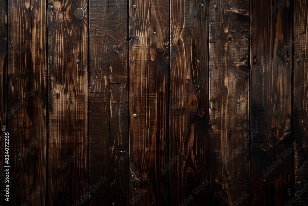 Dark brown wooden wall background with dark wood texture, wall cladding ...
