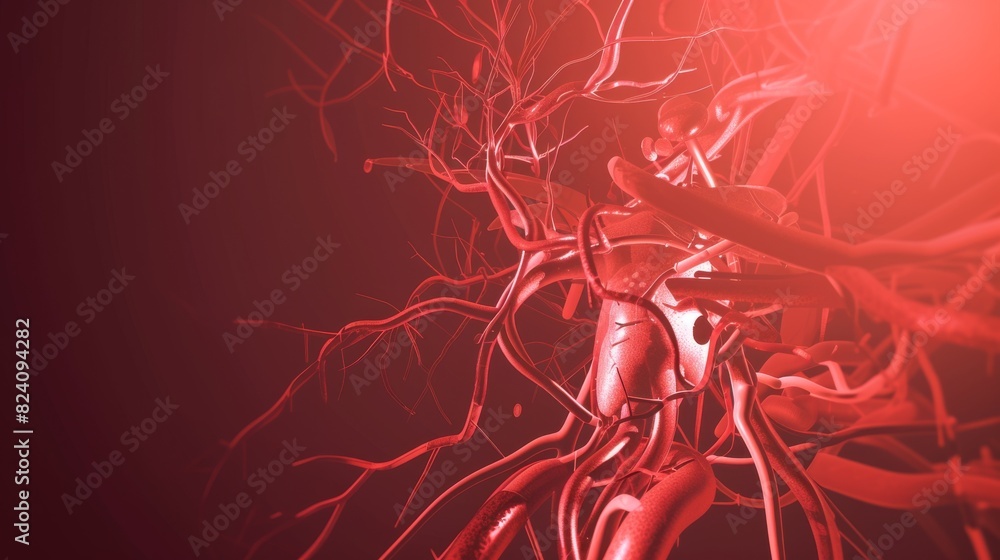 An image of a minimalist background with a halogram projection of blood ...