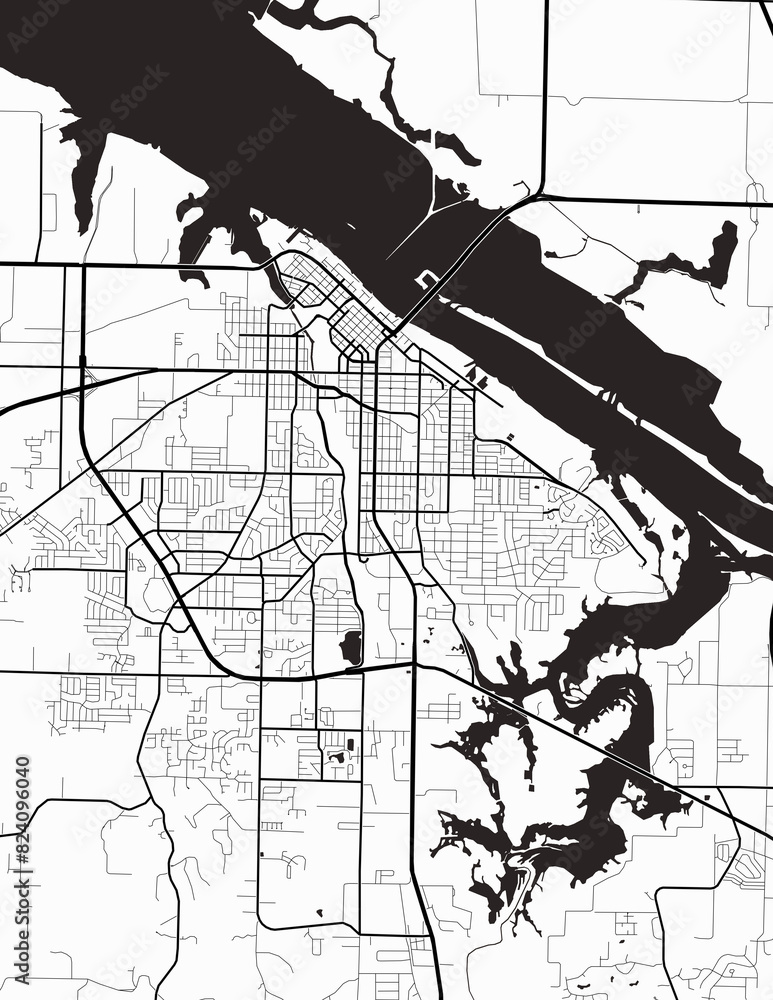 Minimalist white map of Decatur, Alabama – A modern map print ...