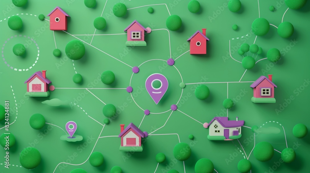 Hyperlocality concept. Hyper-local delivery, logistics, business model ...