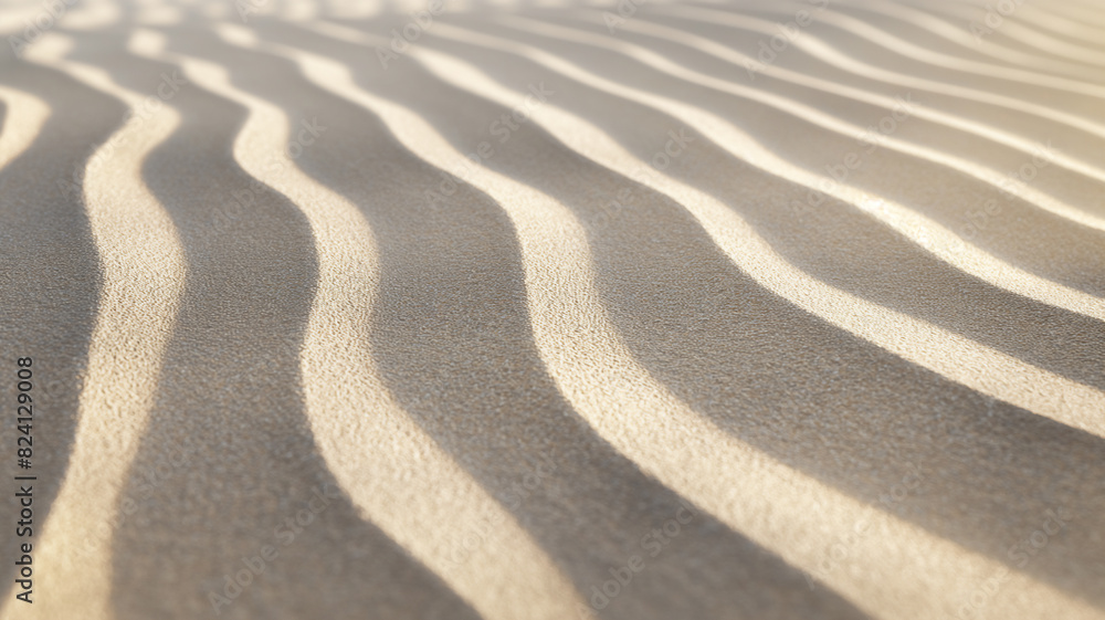 Ripples in the sand creating wavy patterns under the sunlight, forming ...