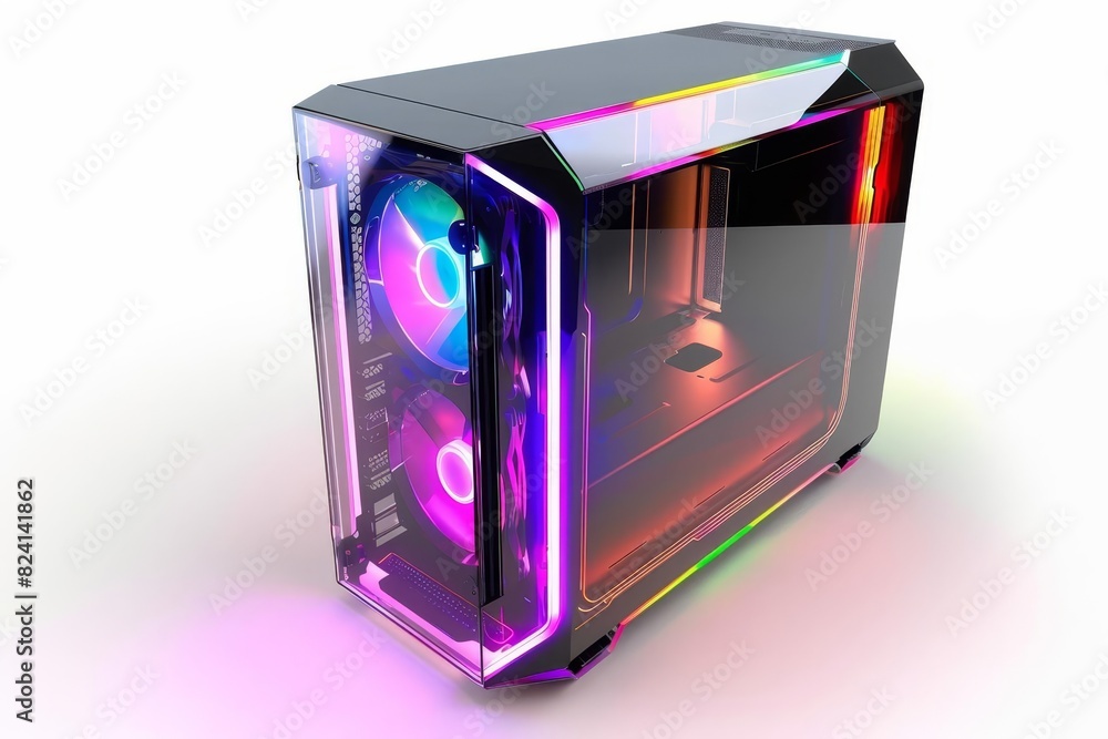 futuristic gaming pc case with sleek design and customizable rgb ...