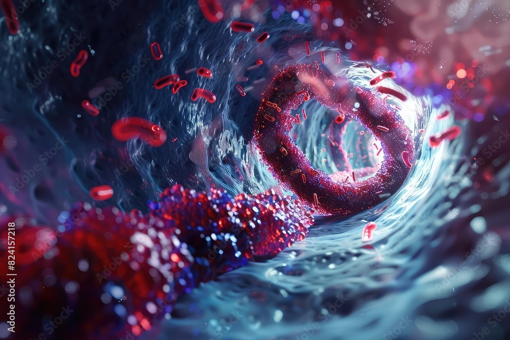 3D render of an infection spreading through the bloodstream ...
