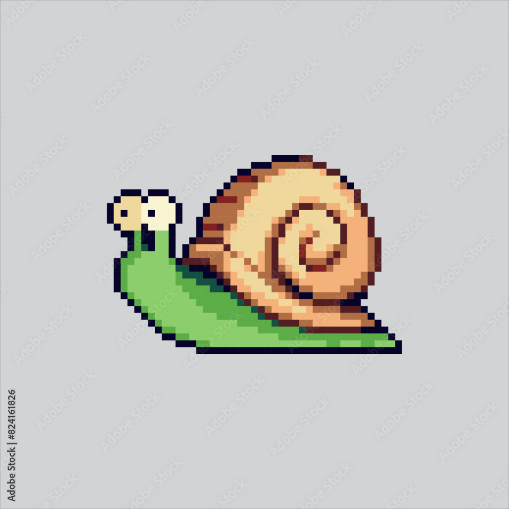 Pixel art illustration Snail. Pixelated Snail. Snail pixelated for the ...