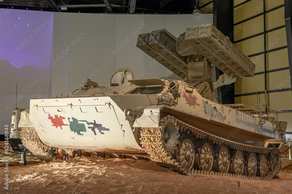 Royal Tank Museum, Amman, Jordan - May 4, 2024: Soviet-made 9k35 STRELA ...