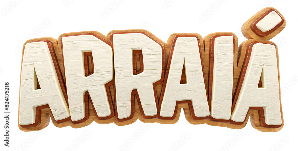 Label Arraiá for June Festivals in Brazilian Portuguese in 3d render ...