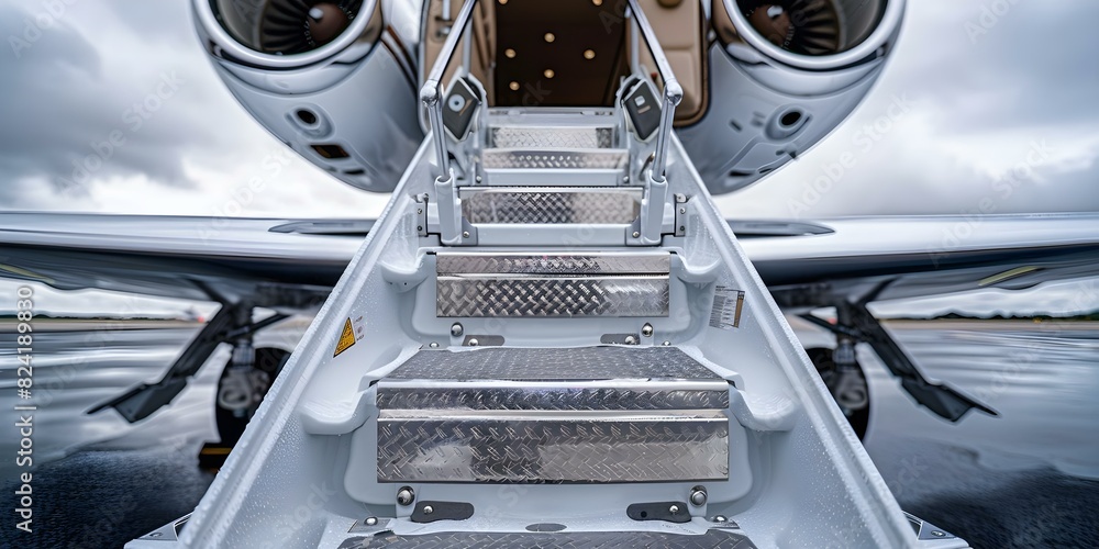 Using a ladder to board and disembark passengers from a private ...