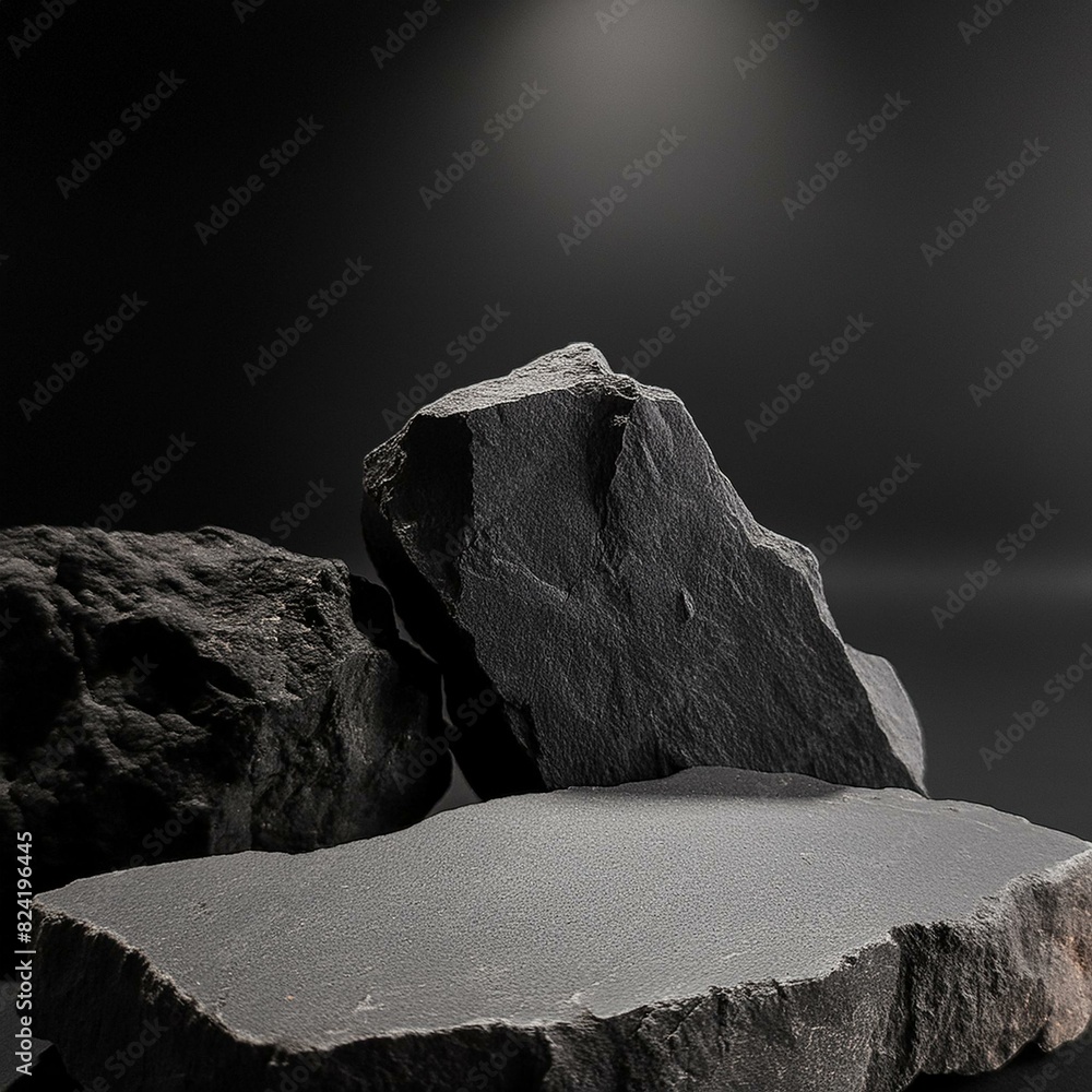 black dark and gray geometric stone and rock shape background ...