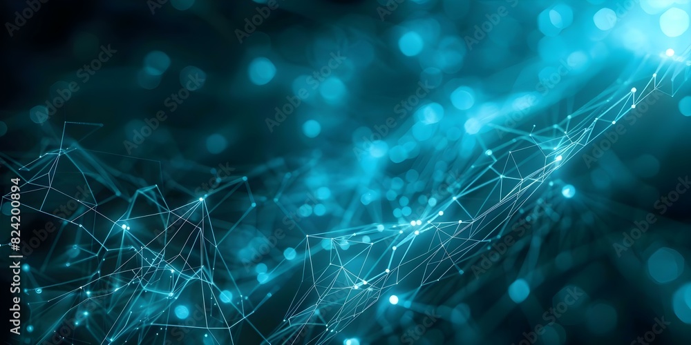 ภาพประกอบสต็อก Discover the digital realm with an abstract blue ...