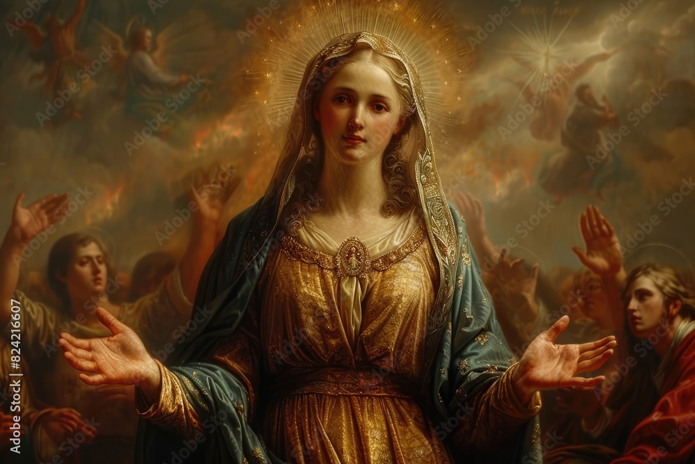 Sacred icon, revering the Blessed Virgin Mary as Nossa Senhora do Carmo ...