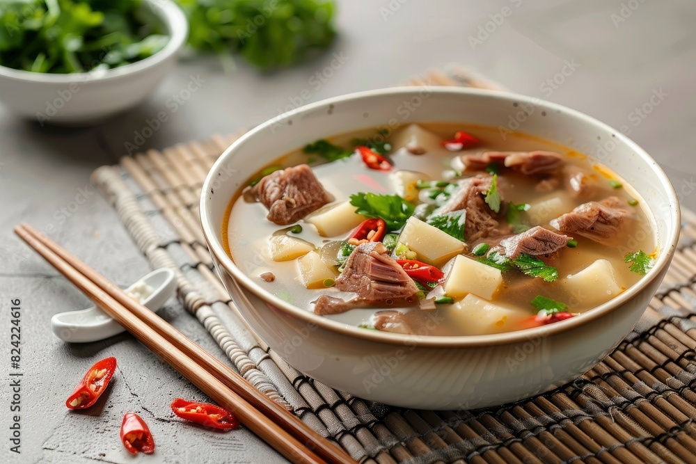 Double-boiled Spare Rib Soup with Chinese Yam and Snow Pear with ...