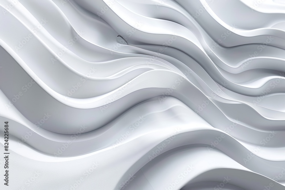 White 3 d background with wave illustration, beautiful bending pattern ...
