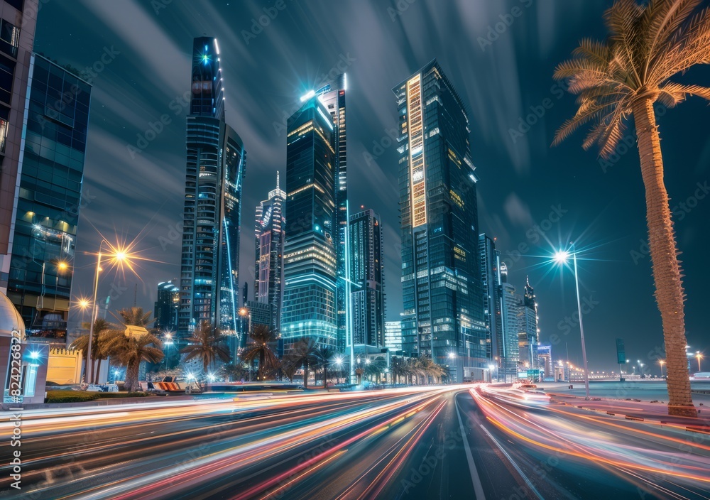 The modern buildings of Saudi Arabia feature tall skyscrapers towering ...
