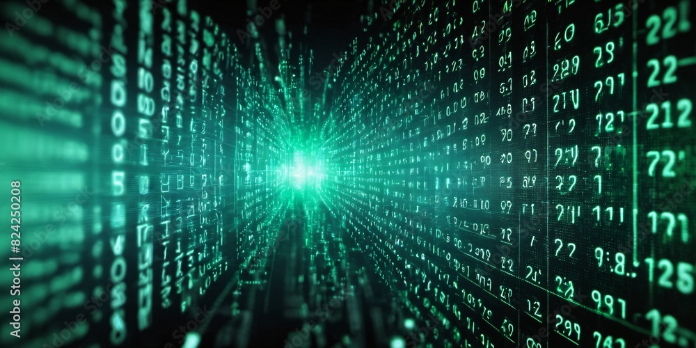 Technology background with data binary numbers digital blue coding ...