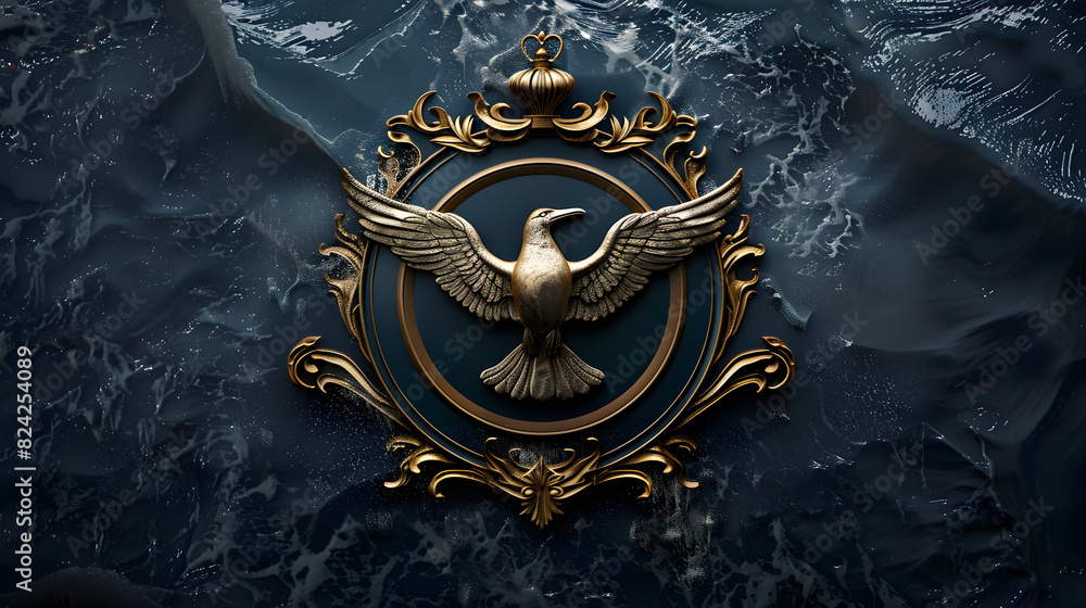 Flying Bird Logo on the river boat, world ocean day, Generative Ai ...