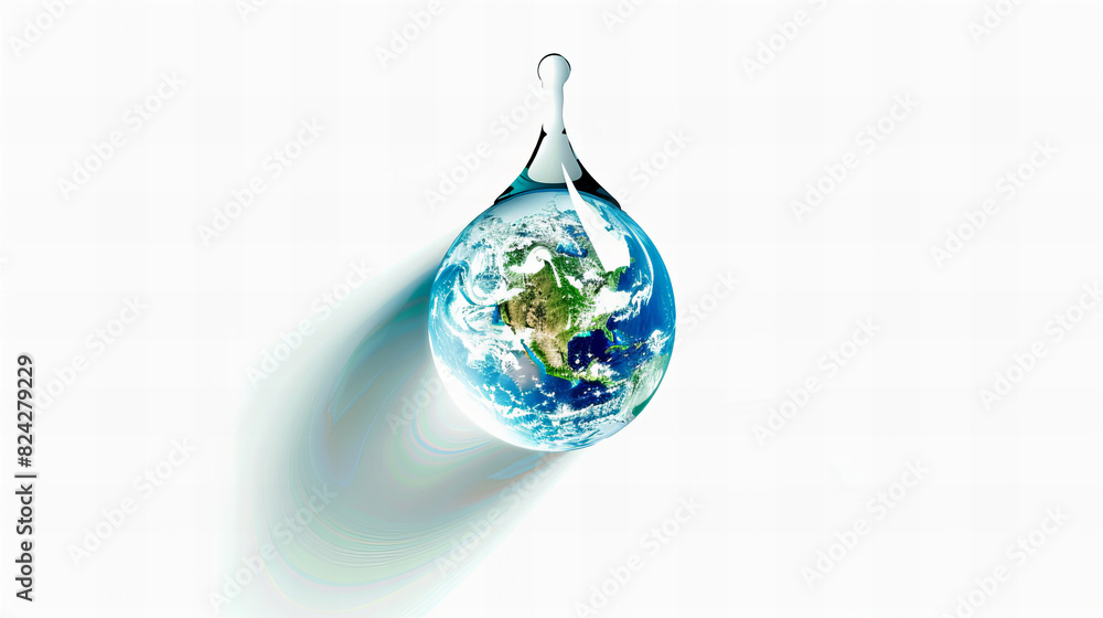 Earth in a Water Drop - This photo features an Earth globe inside a ...
