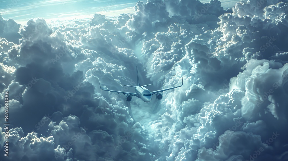 Flight Through Turbulent Skies - High-Definition Illustration of ...
