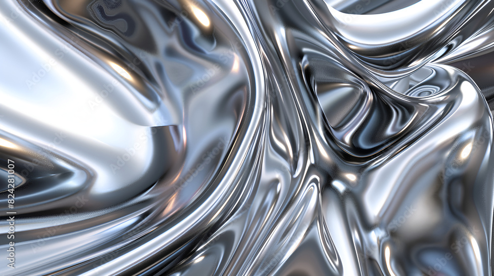 Abstract wallpaper featuring the fluidity of liquid metal ,Metallic ...