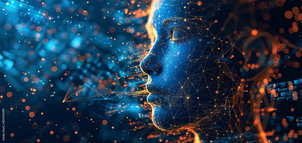 Face of futuristic AI and automation, Business processes, Efficiency ...