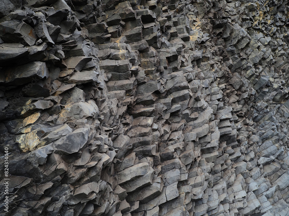 rock textures fine horizontal columnar basalt Stock Photo | Adobe Stock