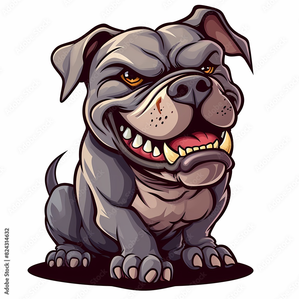 cartoon scary dog american bully pitbull Stock Illustration | Adobe Stock