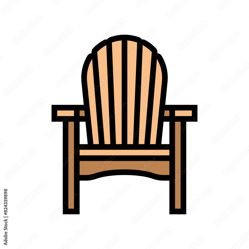 adirondack chair outdoor furniture color icon vector. adirondack chair ...