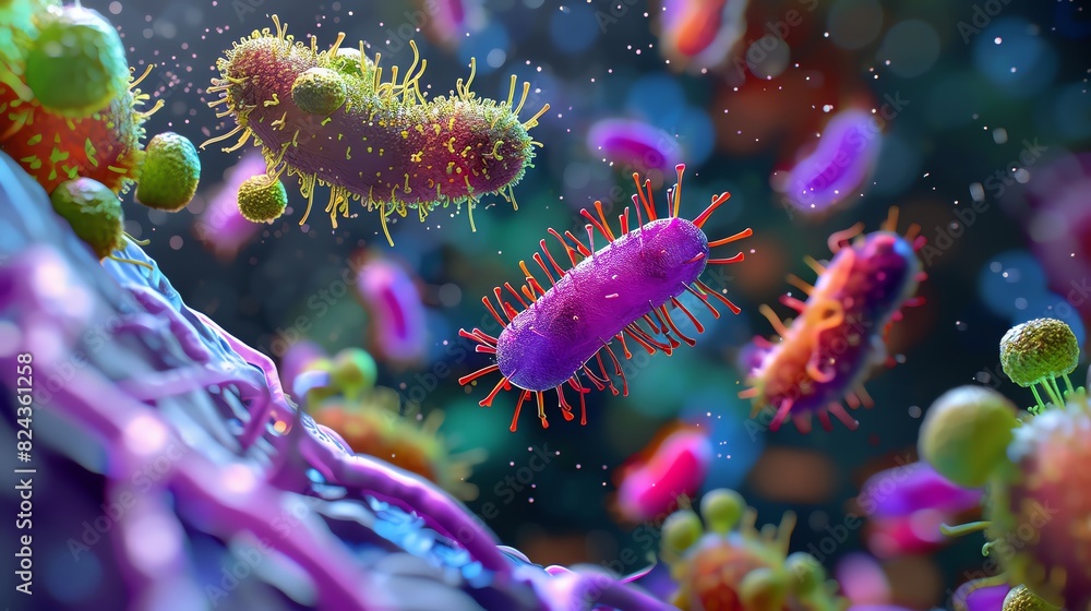 Microscopic view of Helicobacter pylori infection in stomach tissue ...