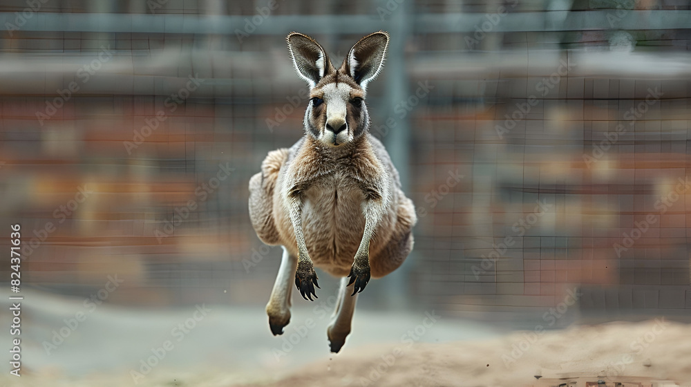 Fotografia do Stock: Kangaroo Showtime The Great Jumping Performance ...