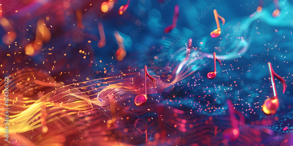 Colorful music notes background with space for your text Musical ...